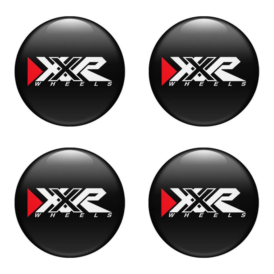 Set of 4 Pcs XXR Wheel Center Hub Caps Domed Epoxy Emblem Self Adhesive ...