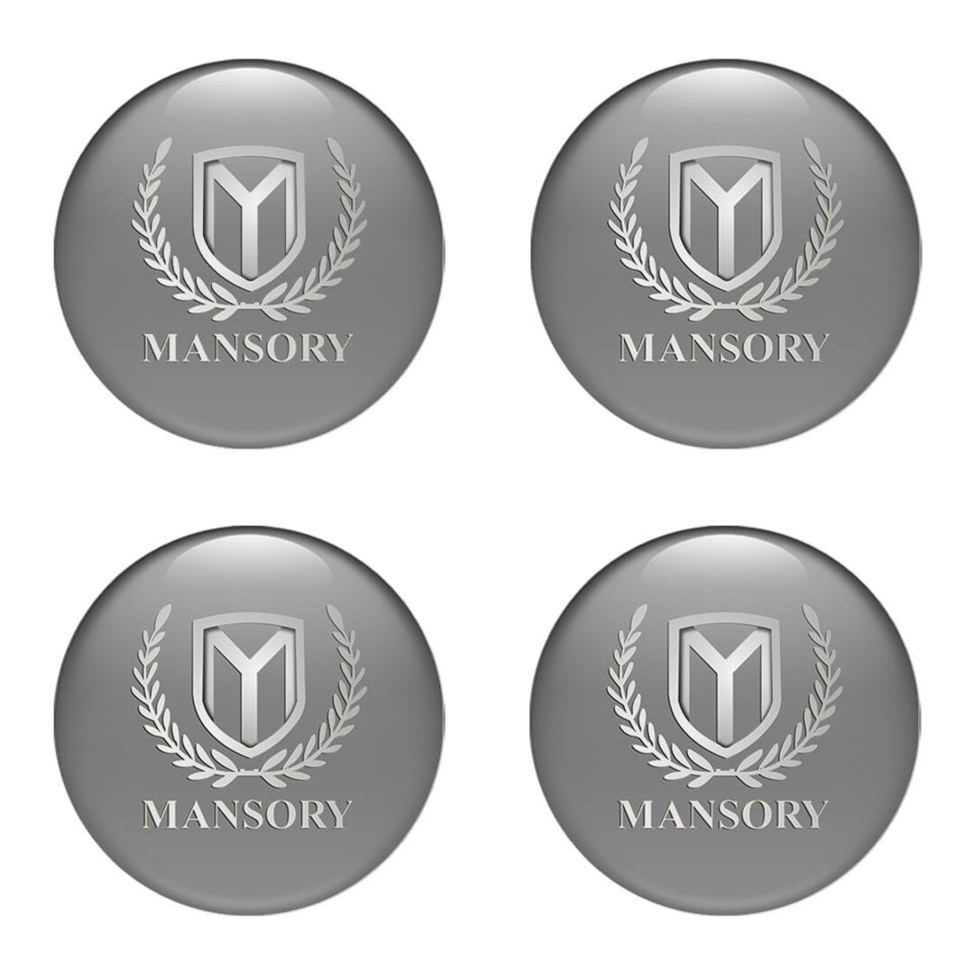 Set of 4 Pcs Mansory Wheel Center Hub Caps Domed Epoxy Emblem Self ...
