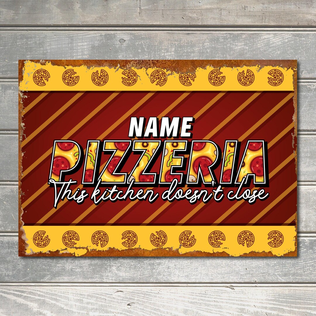 Personalized Pizzeria Metal Sign: Custom Family Kitchen Decor - Etsy