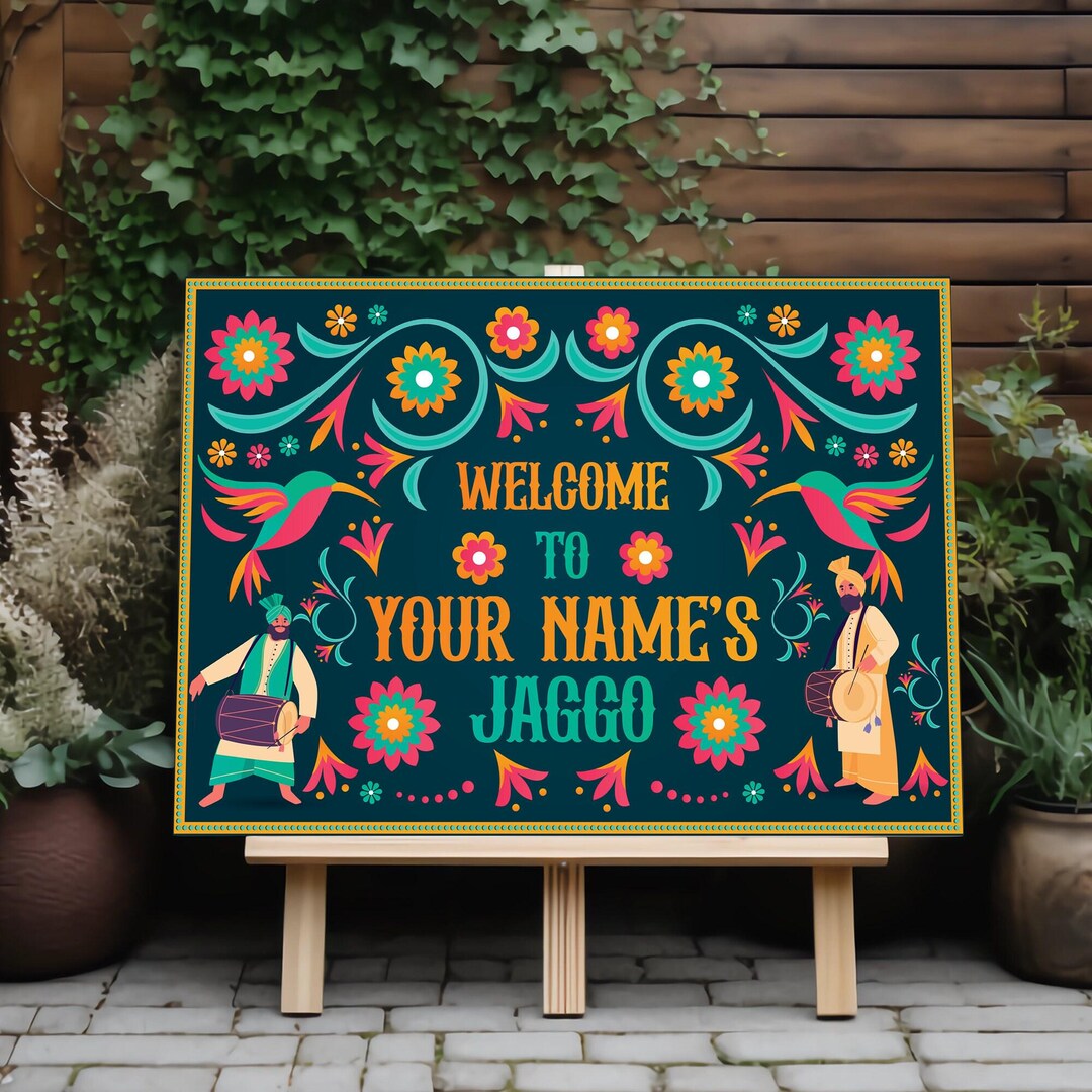 JAGGO Welcome Signs Jago Signs Bollywood Desi Decor Mehndi Sign ...