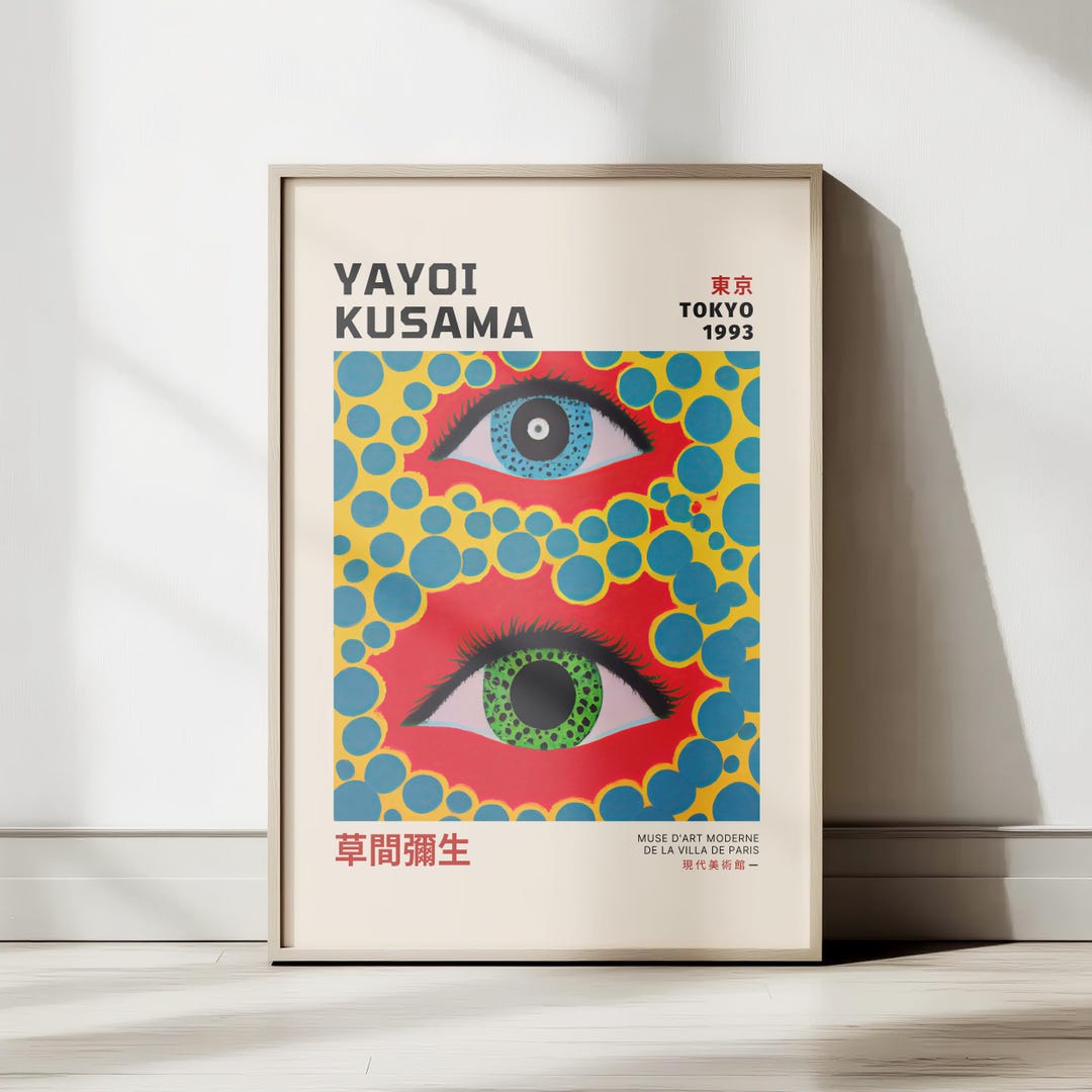 Yayoi Kusama Art Print – Modern Pop Art Poster, Abstract Minimalist ...