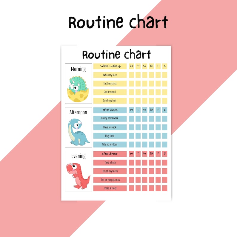 Dinosaur Kids Routine & Study Planner: Homeschool Printable (A4 PDF) - Etsy