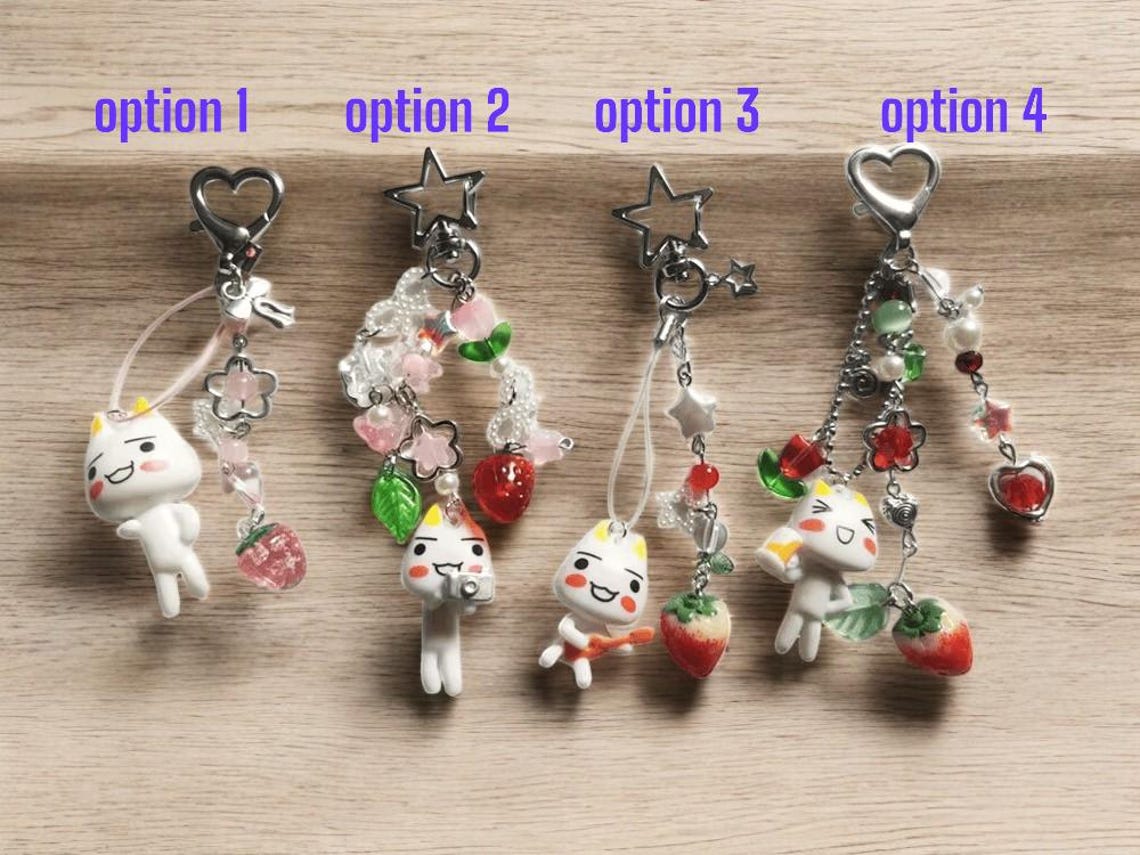 Cute Cat Keychain Charm Anime Kawaii Toro Inoue Phone Straps Gotochi ...