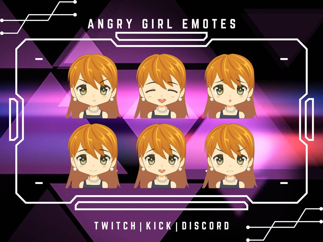 Twitch Angry Girl Sub Emotes | Facial Expression Emotes | Available for ...