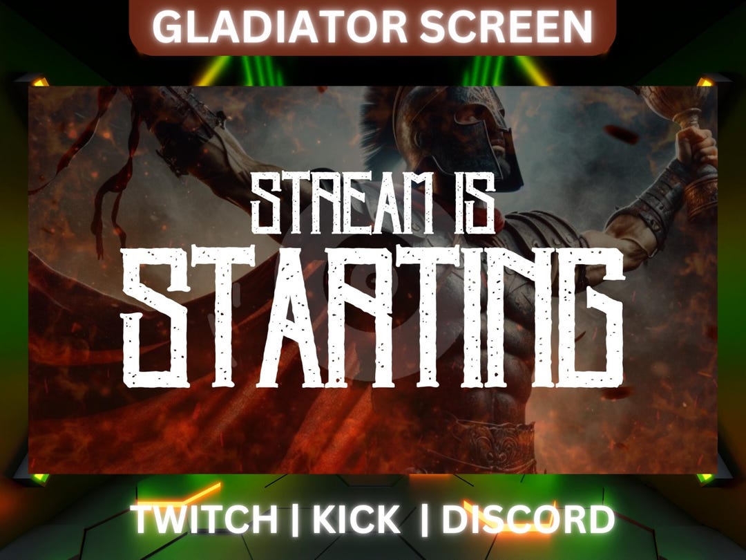 Twitch Animated Gladiator Overlay Bundle - Warrior Theme Overlay for ...