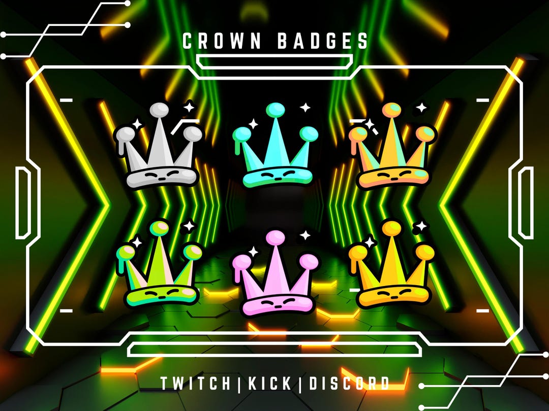 Cute Crown Badges | Twitch Sub/bit Badges | Streamer Badges | Discord ...