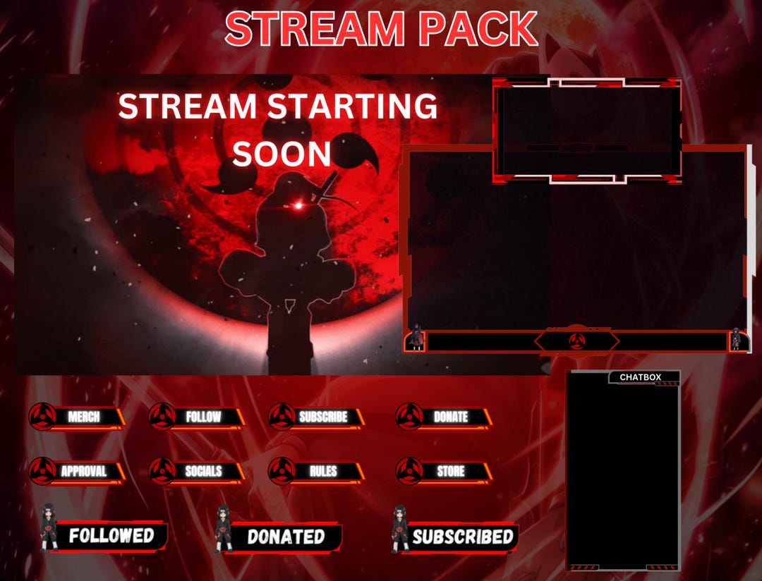Twitch Anime Character Screens Overlay | Animated Overlay Pack ...