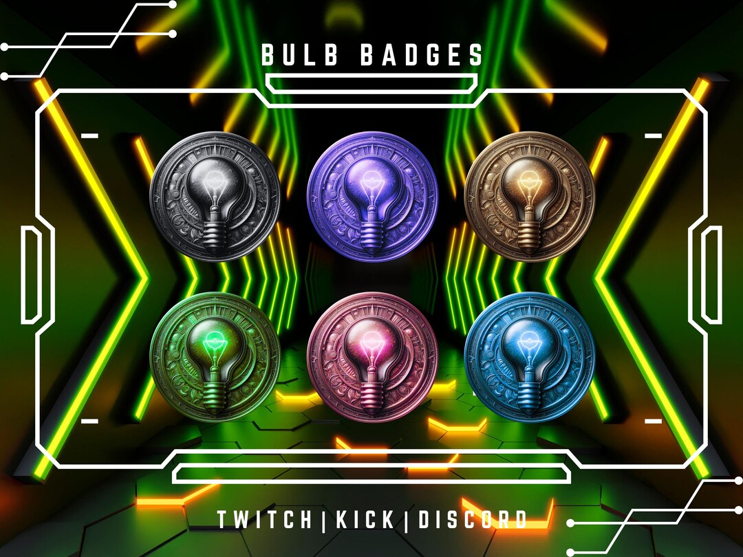 Twitch Bulb Badges | Twitch Light Badges | Stream Sub & Bit Badges ...