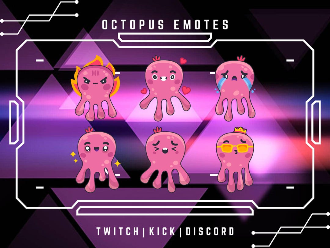 6x Octopus Emotes - Cute Static Emotes for Twitch, Youtube, Discord ...