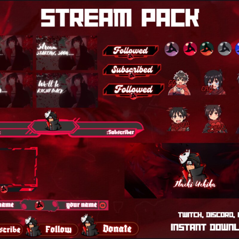 Anime Twitch Overlay - Etsy
