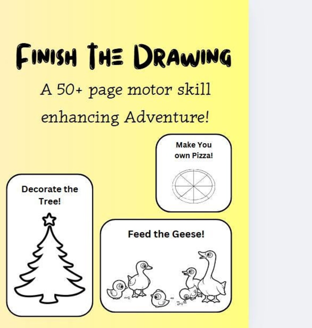 Finish the Drawing Activity Book for Ages 2-7. Motor Skill Enhancing ...