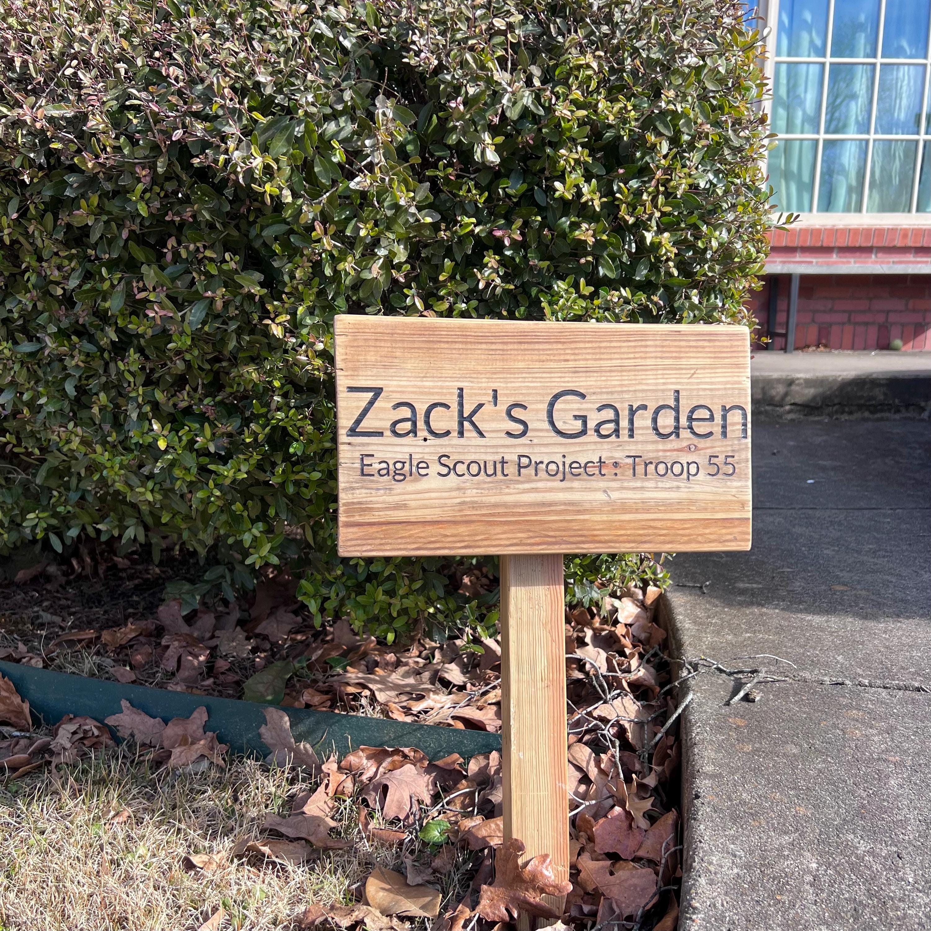 Custom Engraved Garden Sign Personalized Wooden Stake for Eagle Scout ...