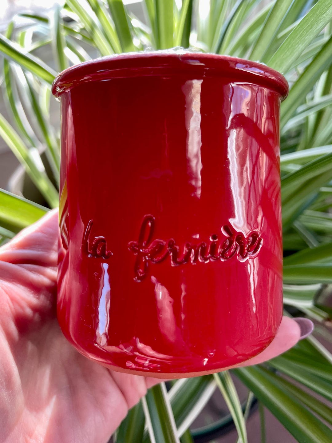 La Fermiere Oui Yogurt 5 Ounce Red Baby Jar Pot Doodaba - Etsy