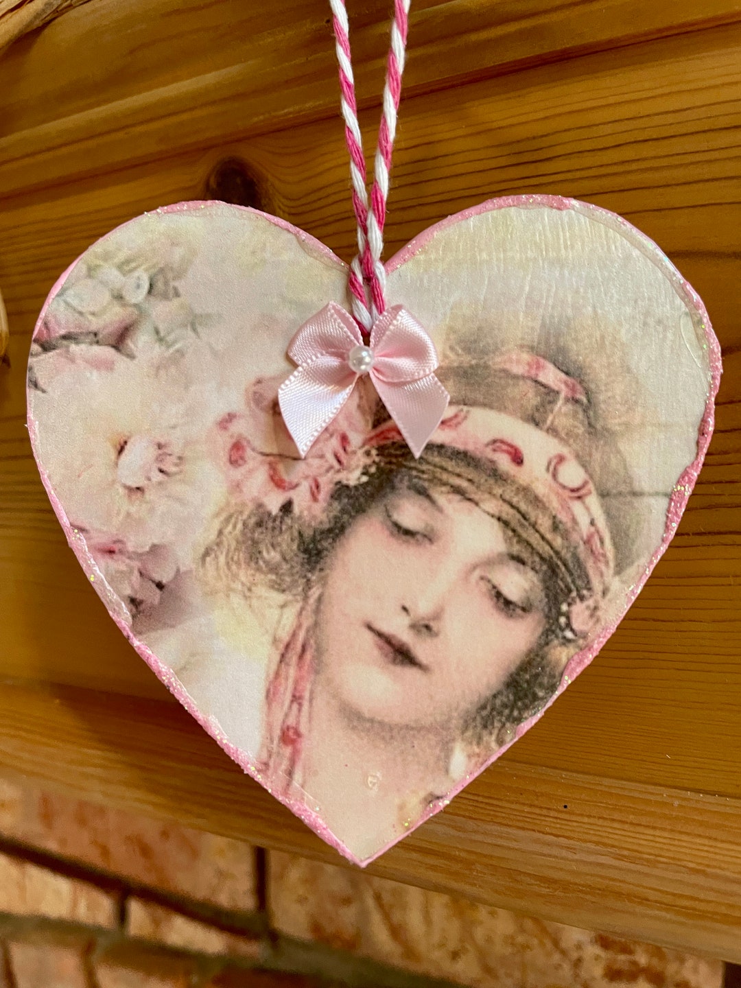 Vintage Victorian Woman Lady Girl Pink Image Decoupaged Ephemera ...