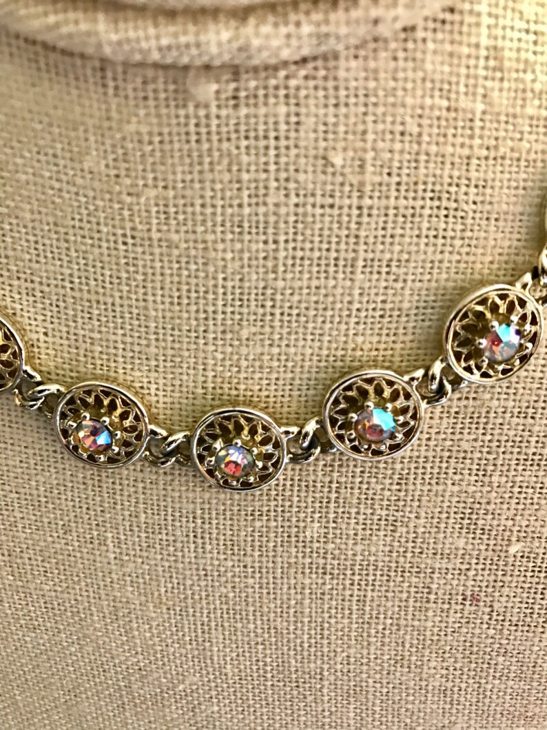 Vintage Coro AB Aurora Borealis Rhinestone Parure Set Bridal - Etsy