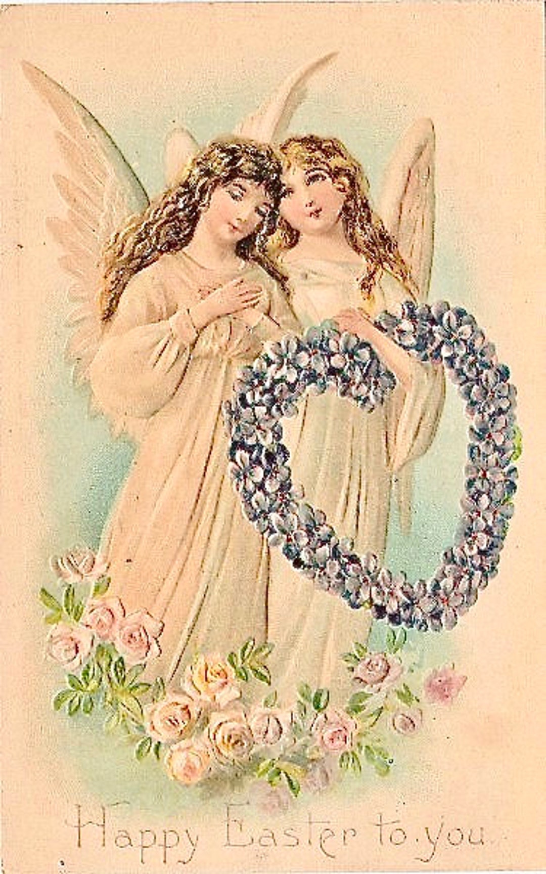 Vintage Easter Angels Graphic Image Art Fabric Block Doodaba - Etsy