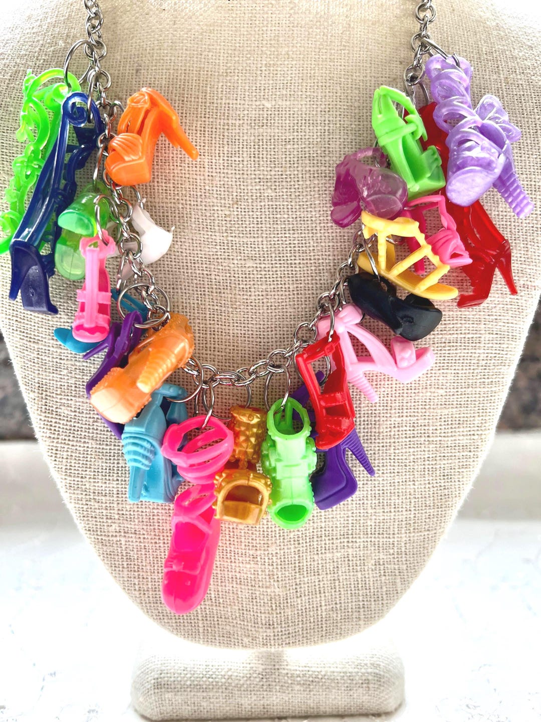 Barbie Shoes Assemblage Necklace Statement Doodaba - Etsy