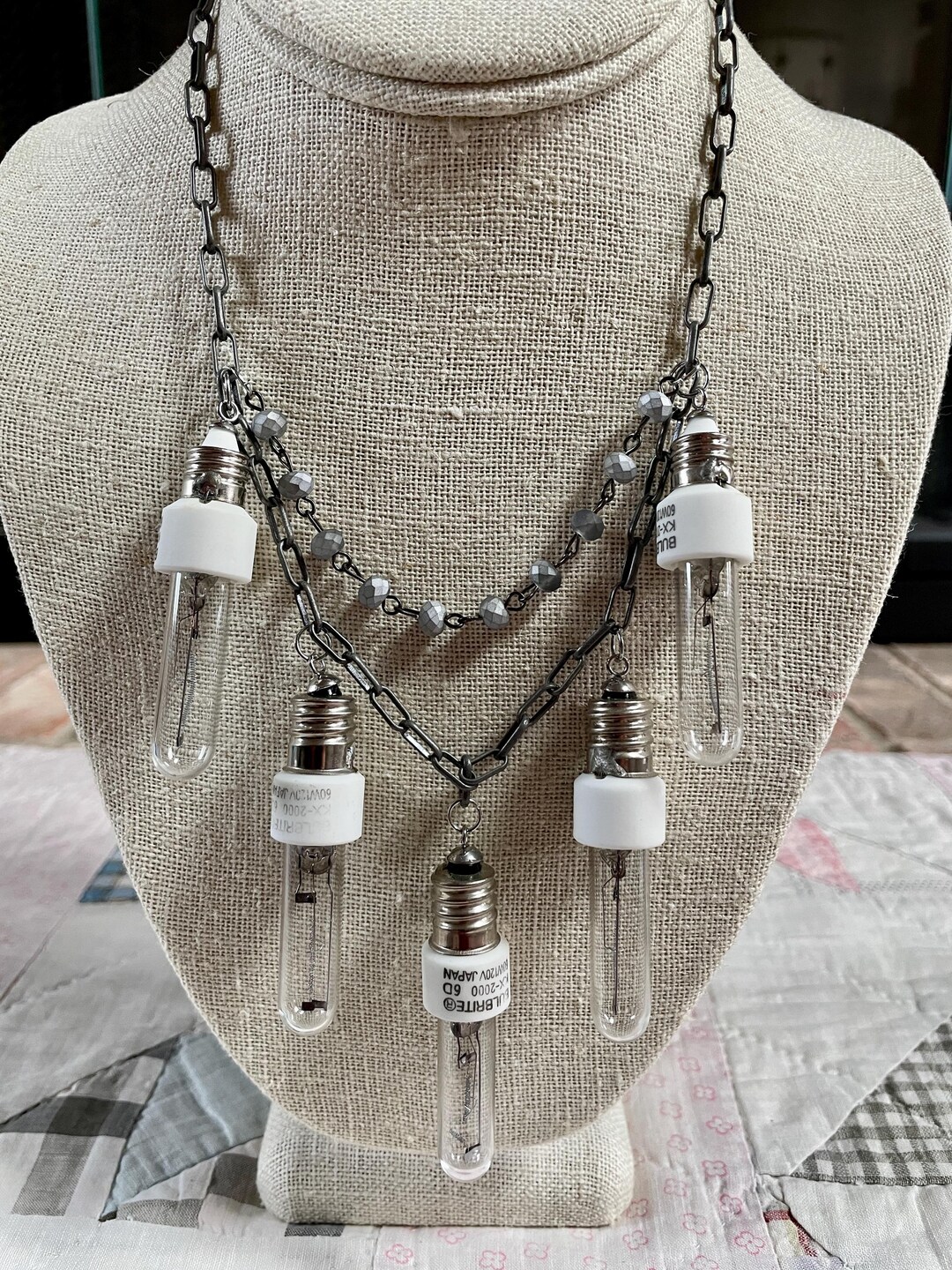 Steampunk Statement Light Bulbs Glass OOAK Assemblage Cha Cha Funky ...