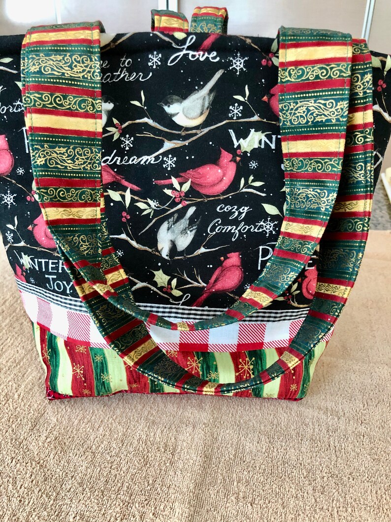 Christmas Winter Cardinals Chickadees Birds Red Tote Bag - Etsy