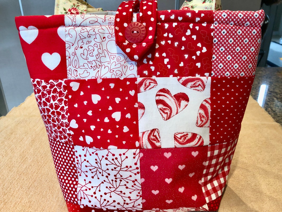 Bolso tote de patchwork de San Valentín rojo Bolso Doodaba - Etsy España