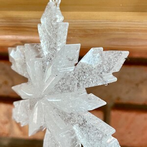Snowflake White Starburst Star Iridescent Glitter Epoxy Resin Christmas ...