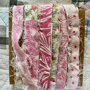 Pink Mauve Primitive Rag Ribbon Tattered Trim Cottage Craft Fabric ...