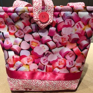 Valentine Pink Conversation Hearts Tote Bag Handmade Doodaba Handbag - Etsy