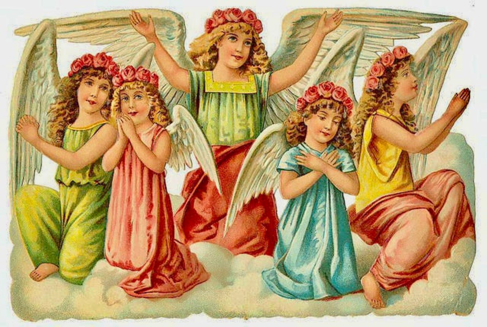 Angels Cherubs Roses Graphic Image Art Fabric Block Doodaba - Etsy