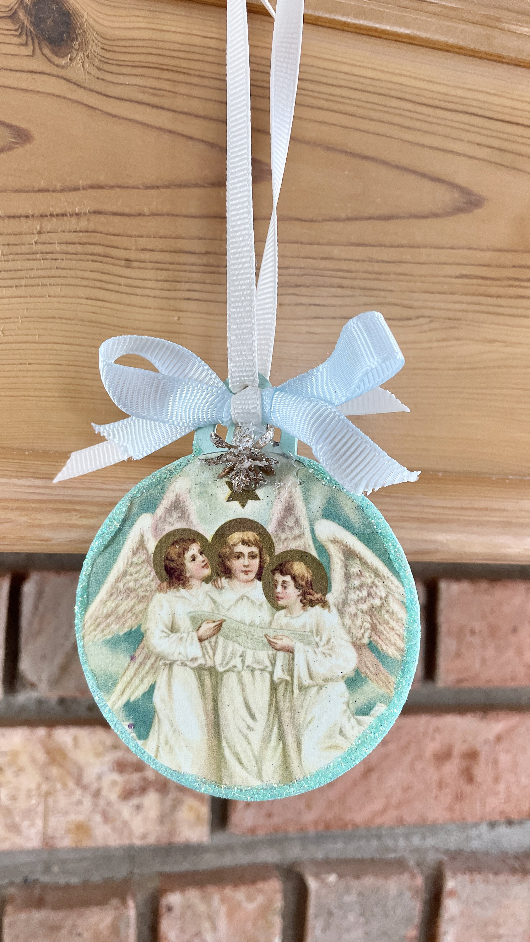 Vintage Angels Cherubs Singing Victorian Aqua Image Decoupaged Ephemera ...