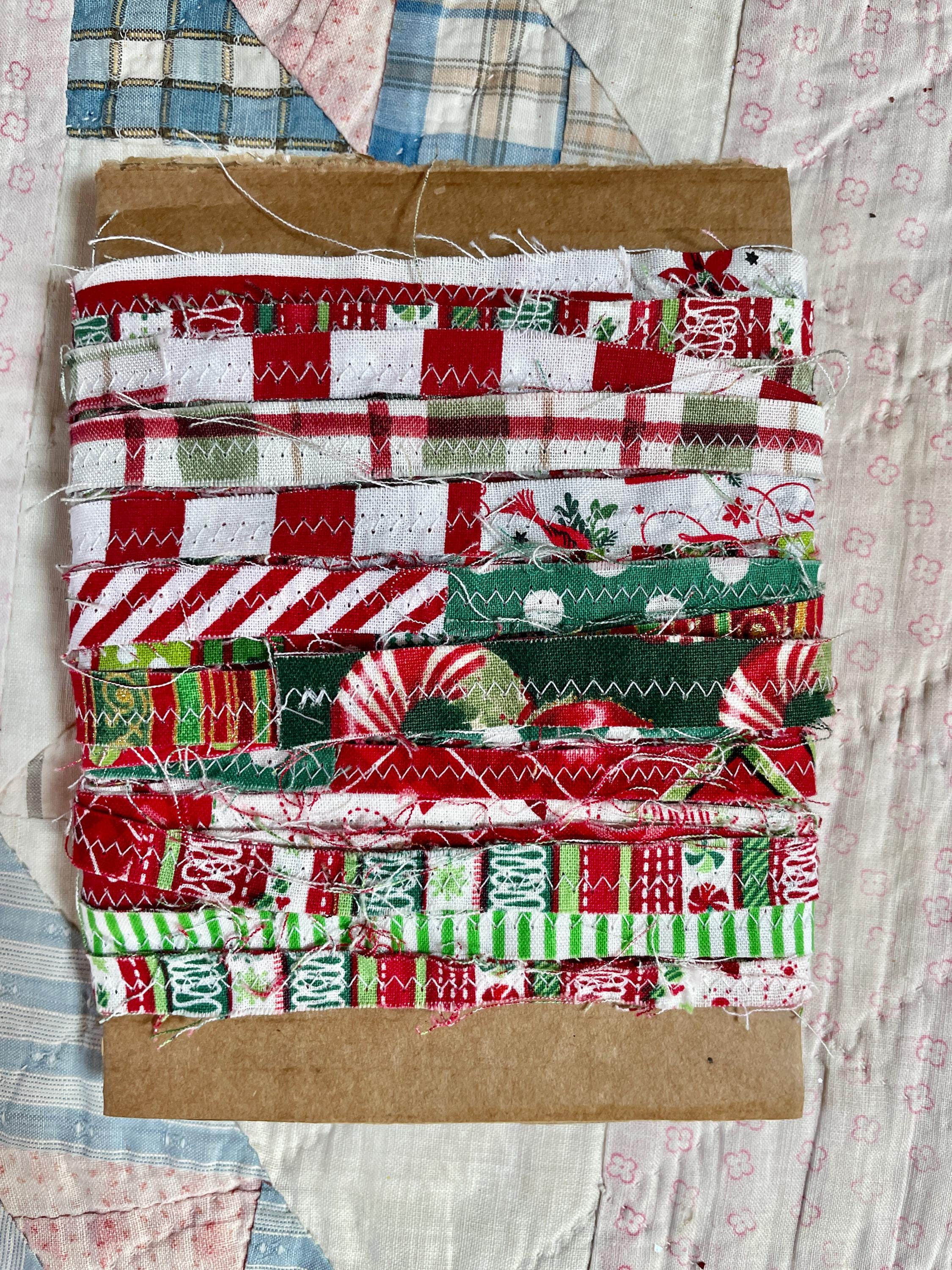 Christmas Rag Ribbon Trim, Tattered Red Green Fabric Doodaba - Etsy
