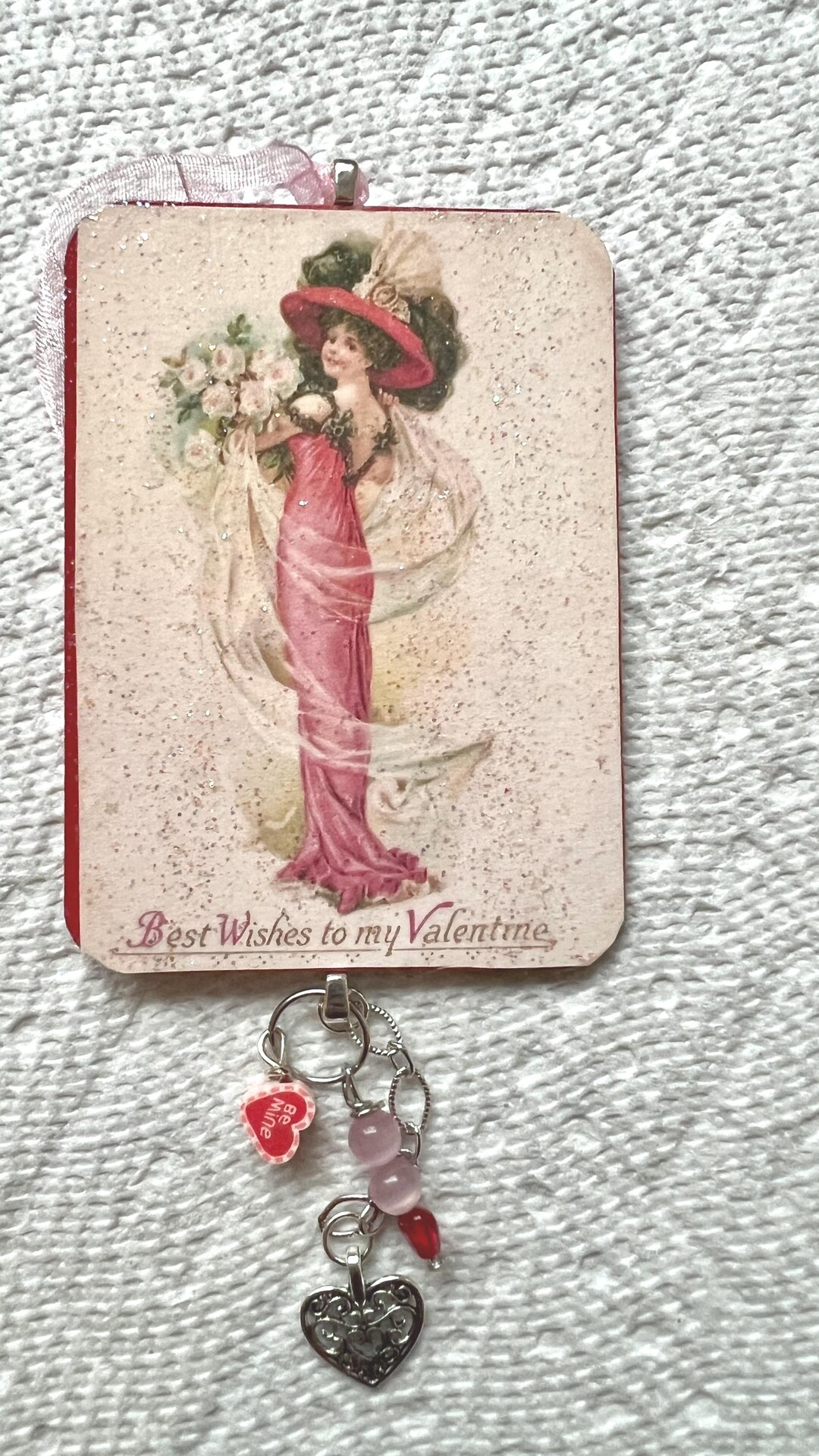 Valentine Harrison Fisher Woman Image Ornament, Decoupaged Wood Decor ...