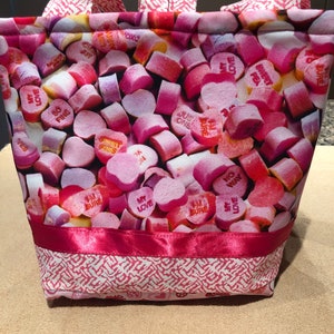 Valentine Pink Conversation Hearts Tote Bag Handmade Doodaba Handbag - Etsy