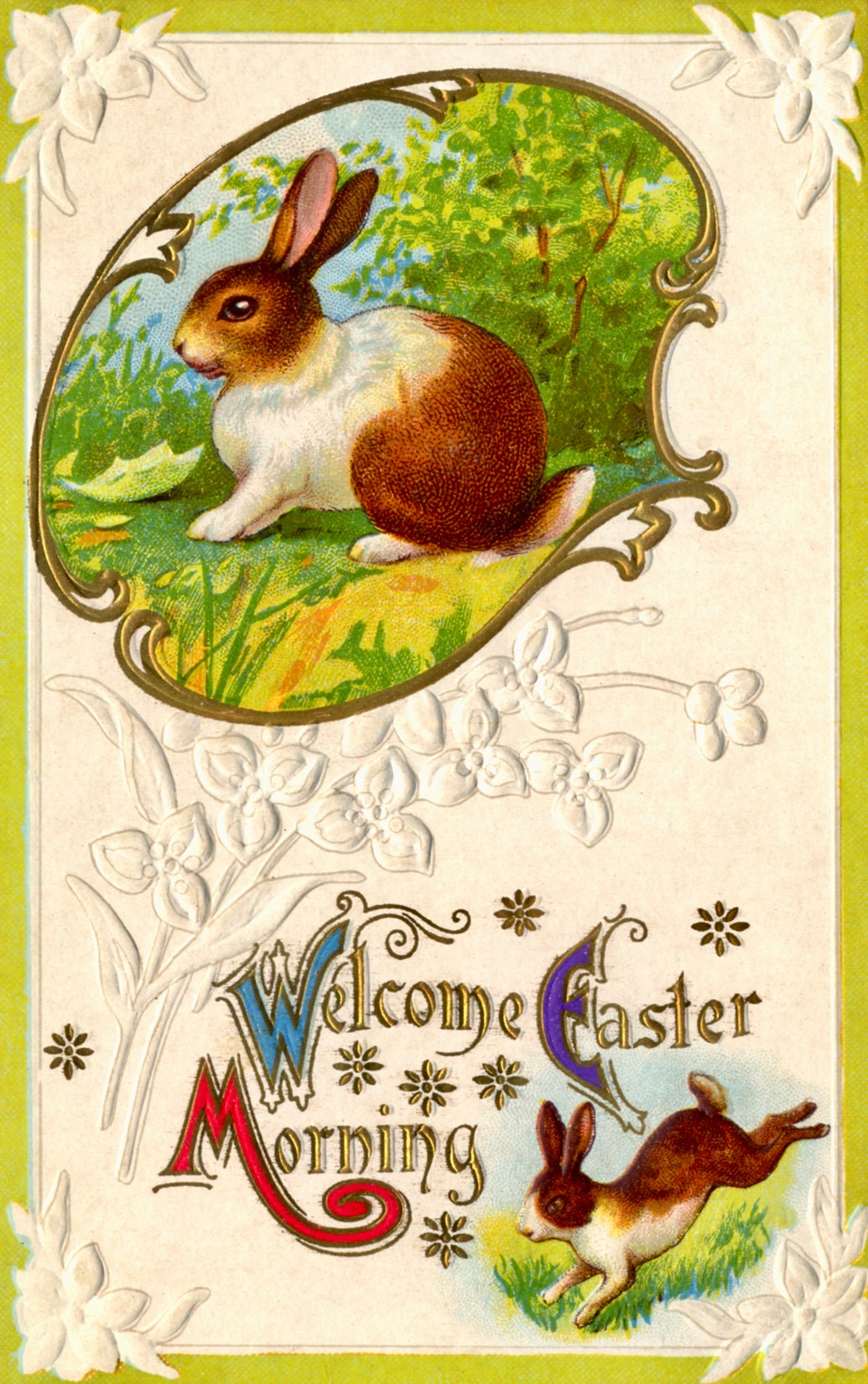 Vintage Easter Bunny Rabbit Graphic Image Art Fabric Block Doodaba 8 X ...