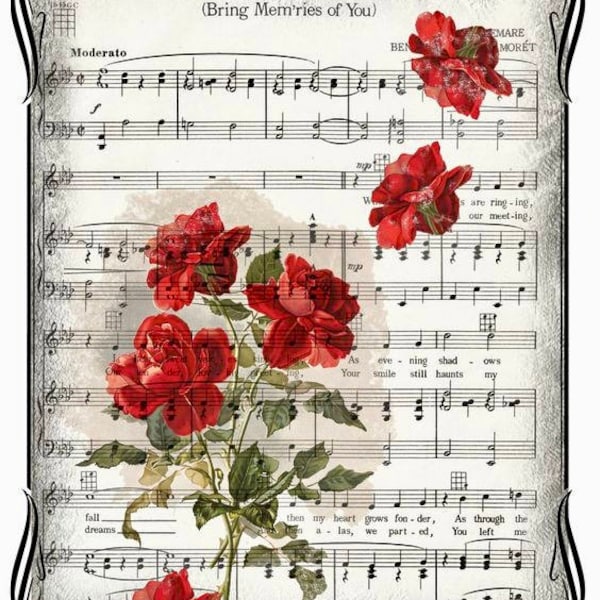 Sheet Music Roses - Etsy