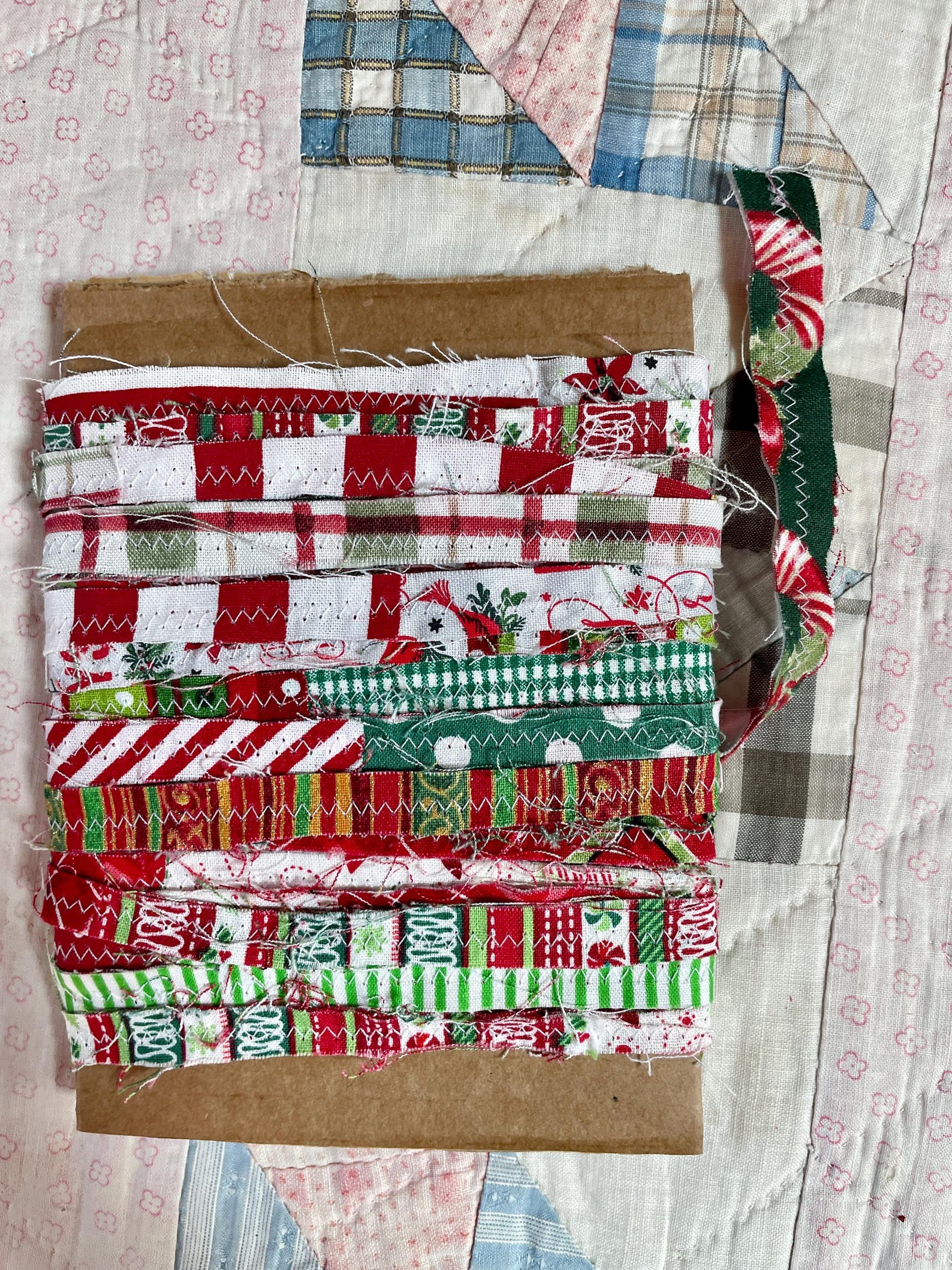 Christmas Rag Ribbon Trim, Tattered Red Green Fabric Doodaba - Etsy