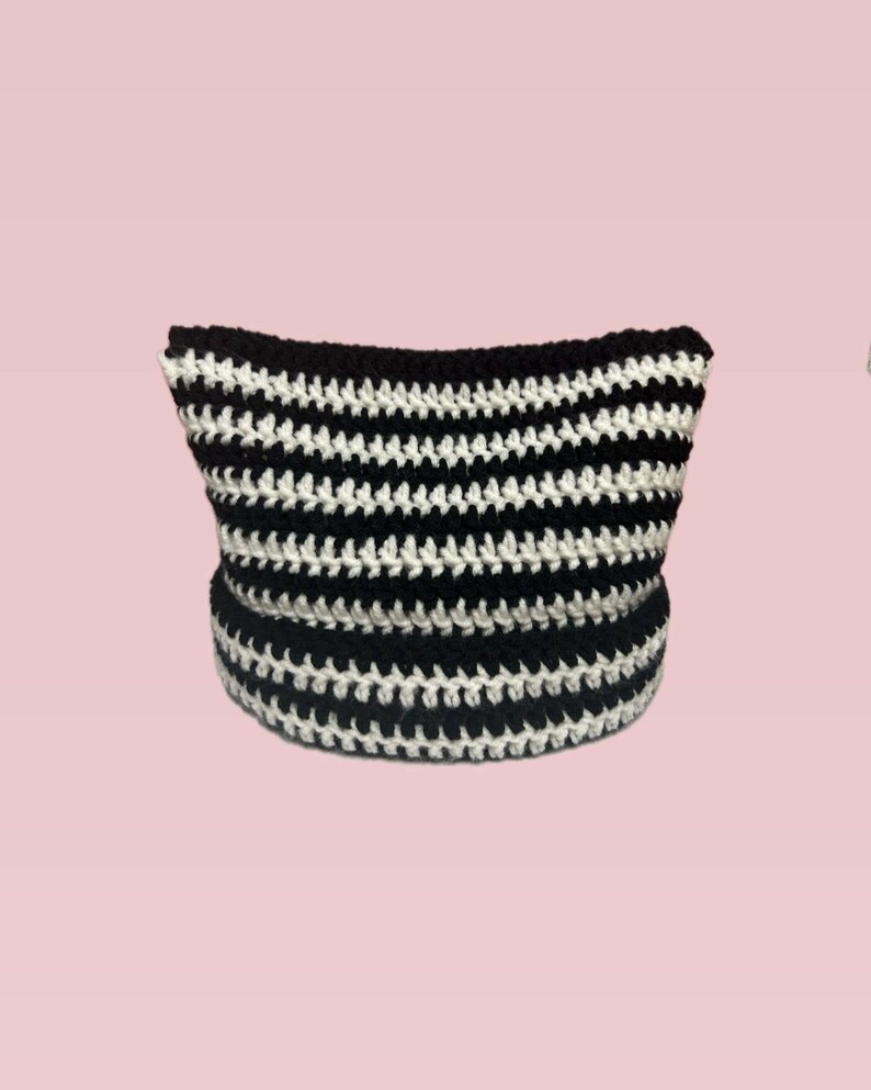 Striped Crochet Cat Beanie - Etsy