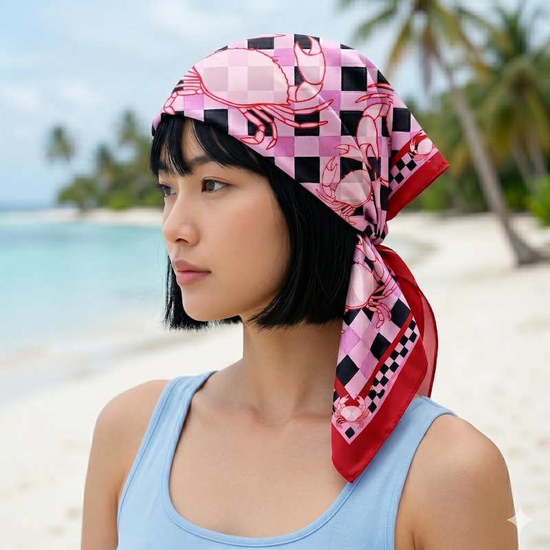 Checkered Headscarf - Etsy