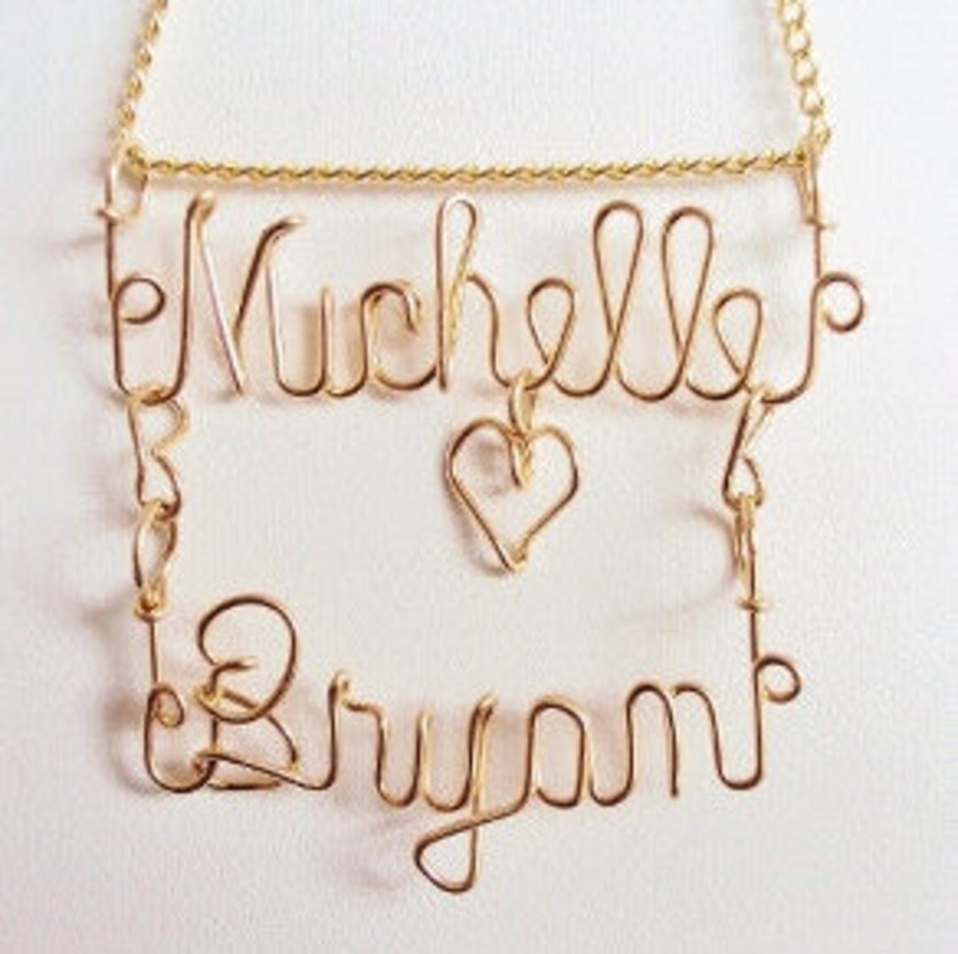 Double Name Necklace With Heart, Sweetheart Necklace or Childrens ...