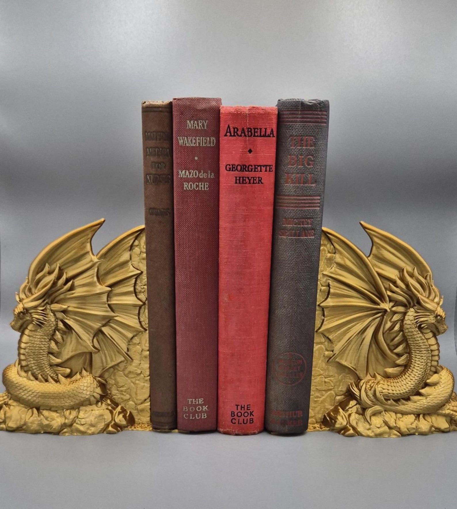Silk Gold Dragon Bookends: Fantasy Bookshelf Decor - Etsy
