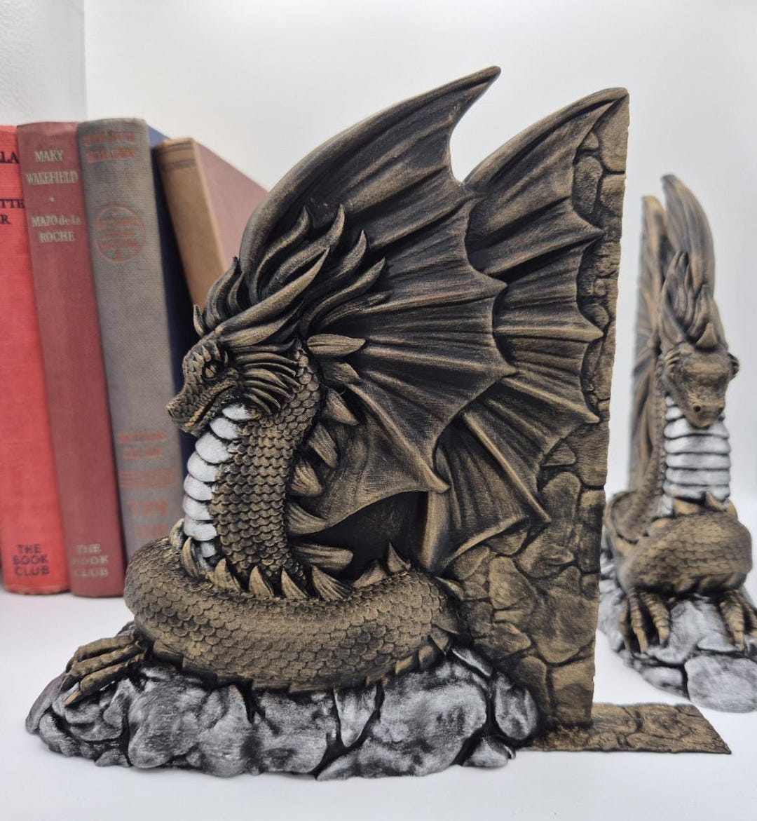 Hand-painted Dragon Bookends: Fantasy Home Decor - Etsy