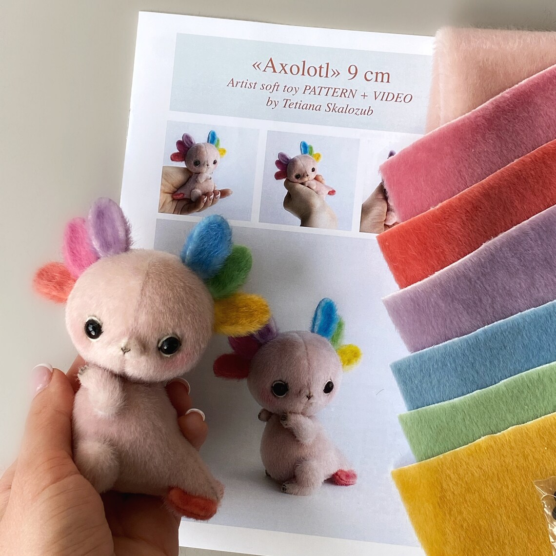 Axolotl Sewing KIT printed pattern stuffed toy axolotl | Etsy