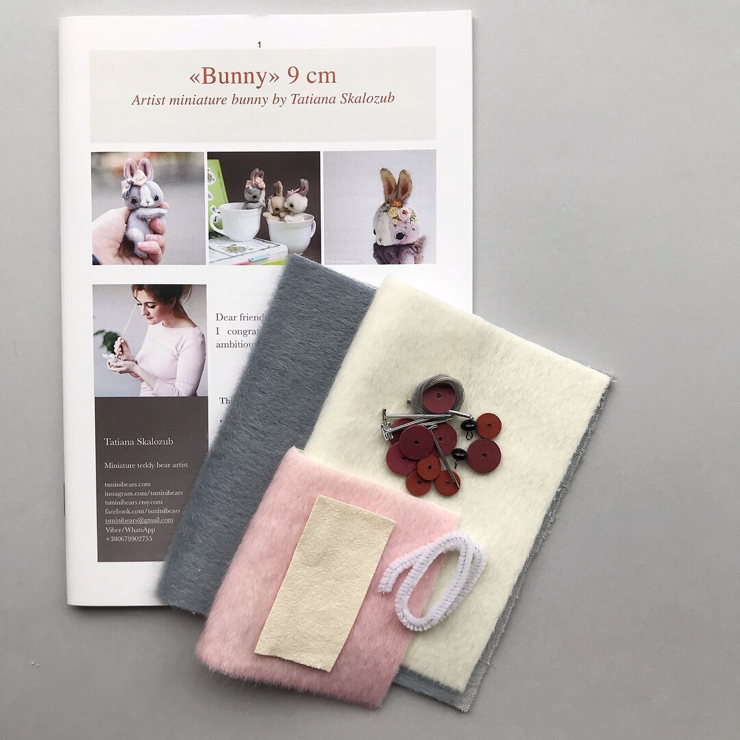 Bunny Complete Sewing KIT Pattern bunny for Making Miniature Bear, DIY ...