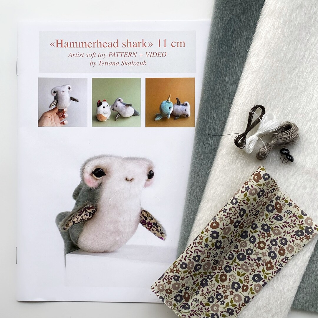 Hammerhead Shark - Sewing KIT, Artist Pattern, Stuffed Toy Tutorials ...