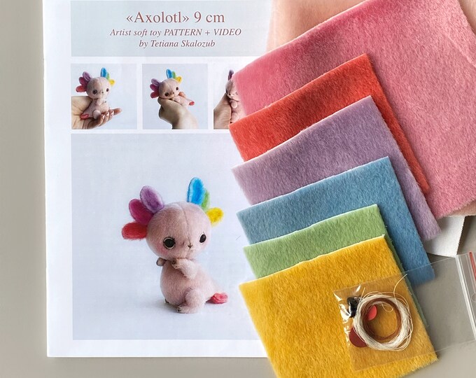 Axolotl Sewing KIT Printed Pattern Stuffed Toy Axolotl | Etsy