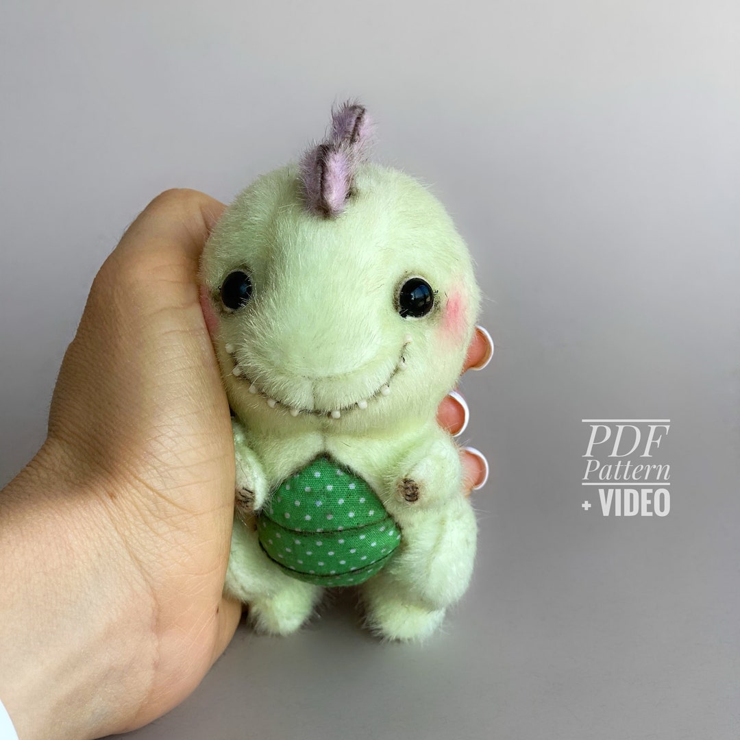 T-rex PDF Sewing Pattern, Tyrannosaurus Video Tutorial DIY Stuffed Toy ...