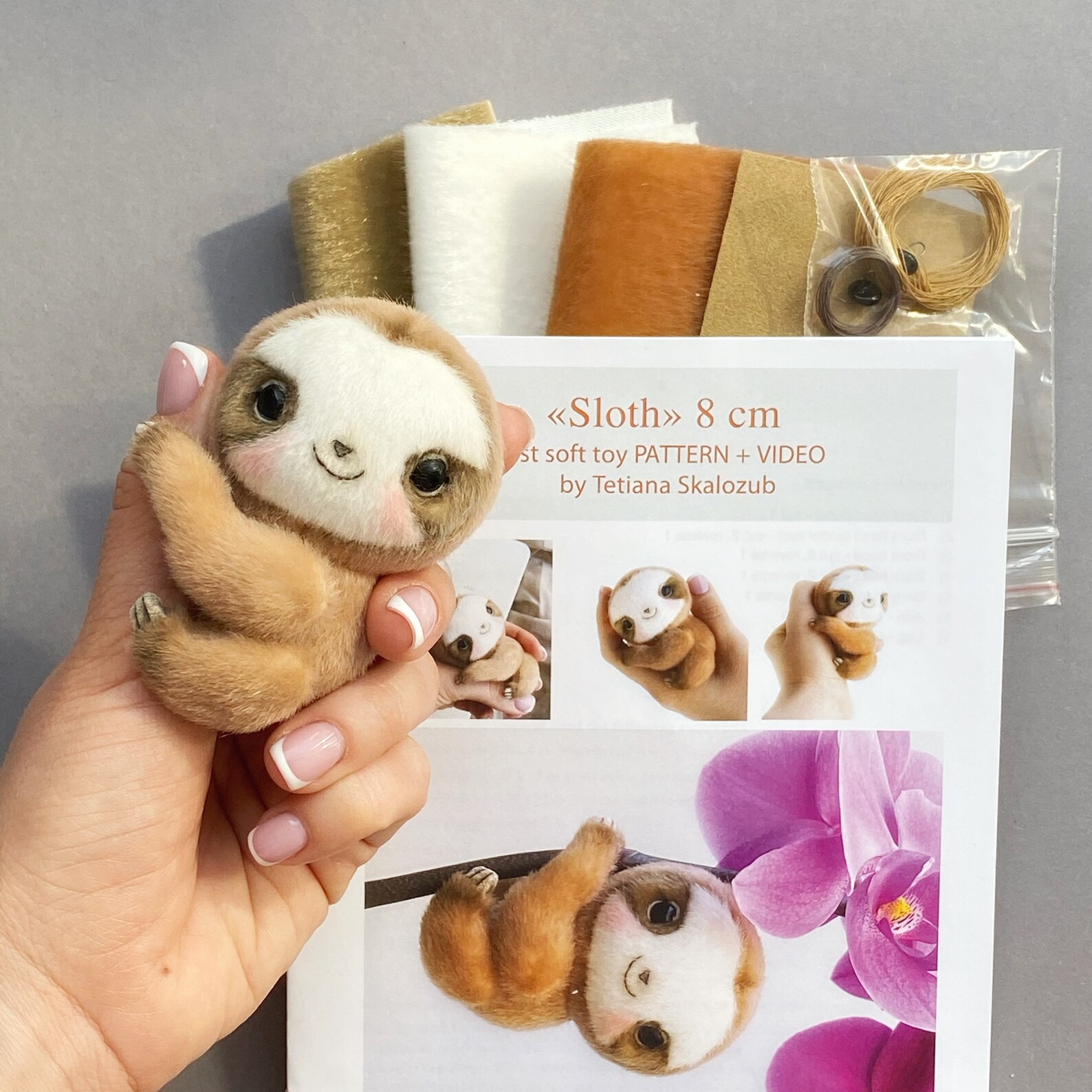 Sloth Sewing KIT sloth pattern stuffed toy sloth softie | Etsy