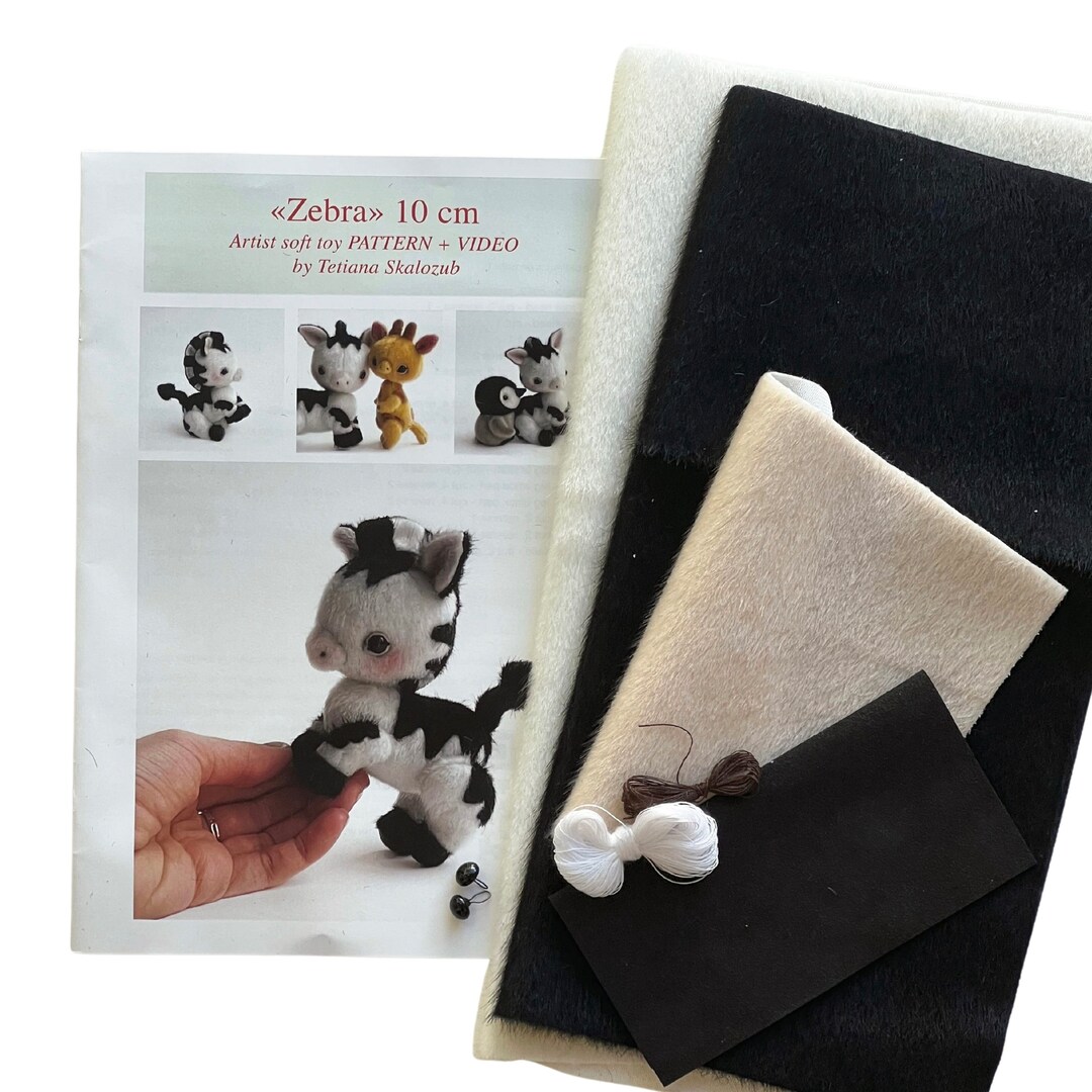 Zebra Sewing KIT, Stuffed Toy Zebra Diy, Gift for Creative Person ...