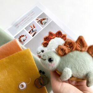 Stegosaurus Sewing KIT, Sew Your Own Toy, Video Tutorial DIY Stuffed ...