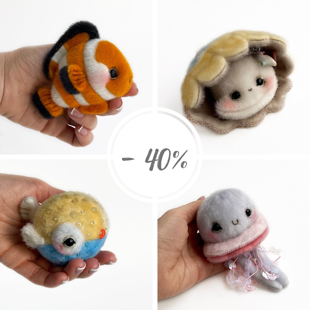 4 in 1 PATTERN Sea Animals Clownfish Pufferfish Jellyfish Mussel PDF ...