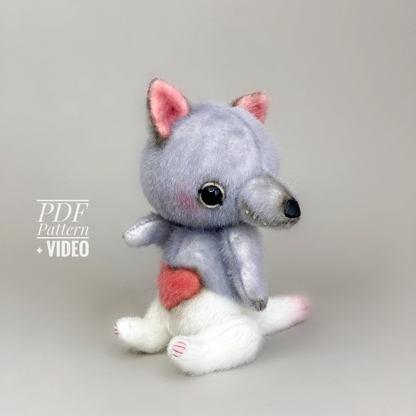 Wolf PDF Sewing Pattern Video Tutorial DIY Stuffed Toy Pattern | Etsy